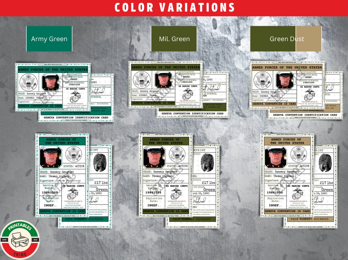 Sergeant Thomas Highway Marine Id Badge | Heartbreak Ridge | US Marine ...