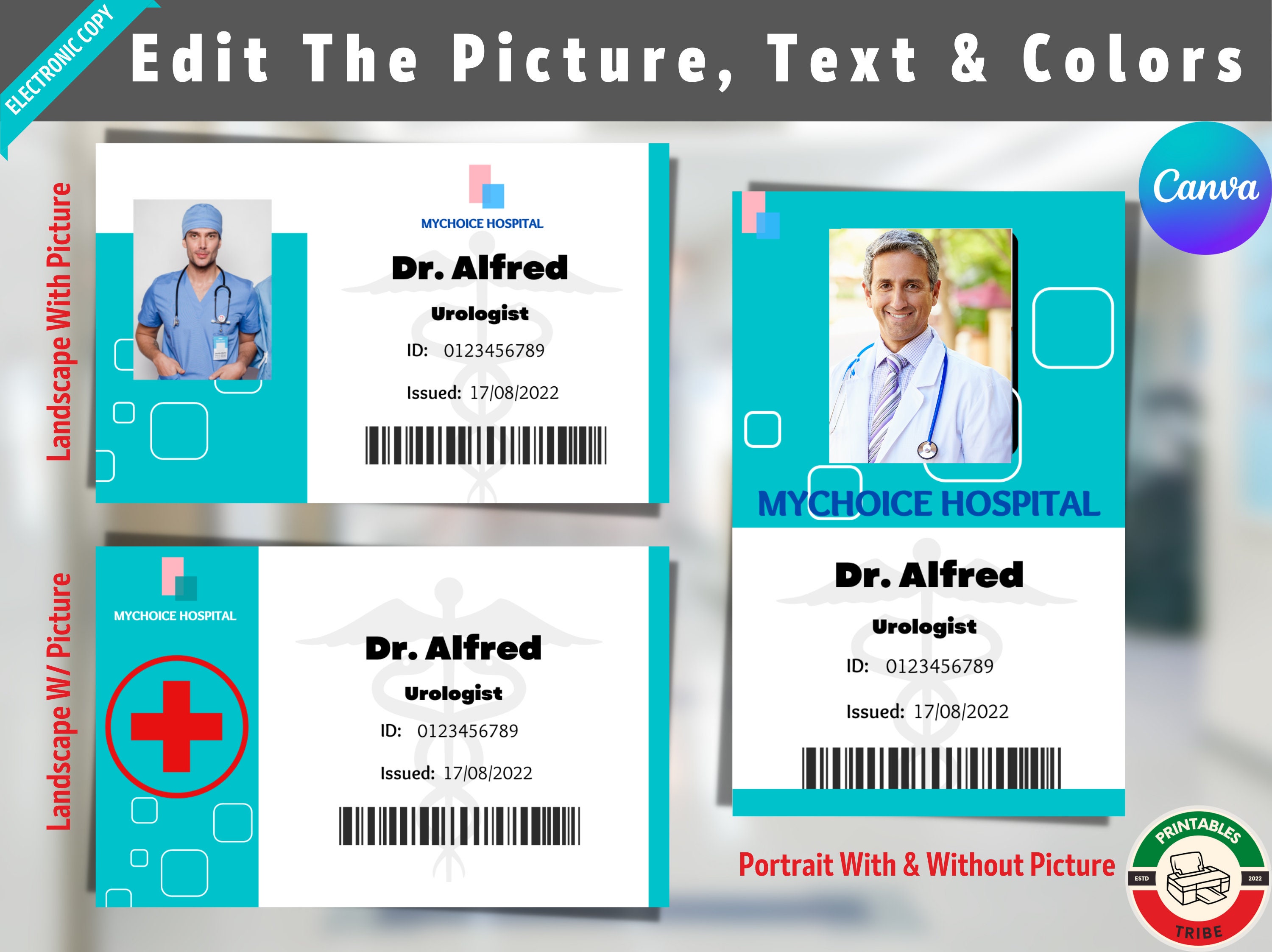 Doctor Nurse ID Badge V3, Medical Party, Pretend Play, Editable ...