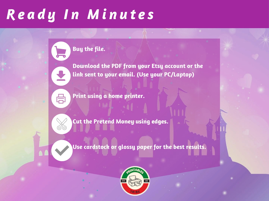 Princess Printable Play Money | Kids Play Money | Pretend Play ...