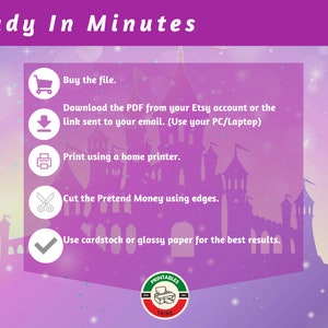 Princess Play Money | Pretend Play, Kids Rewards (PDF/PNG) - Etsy