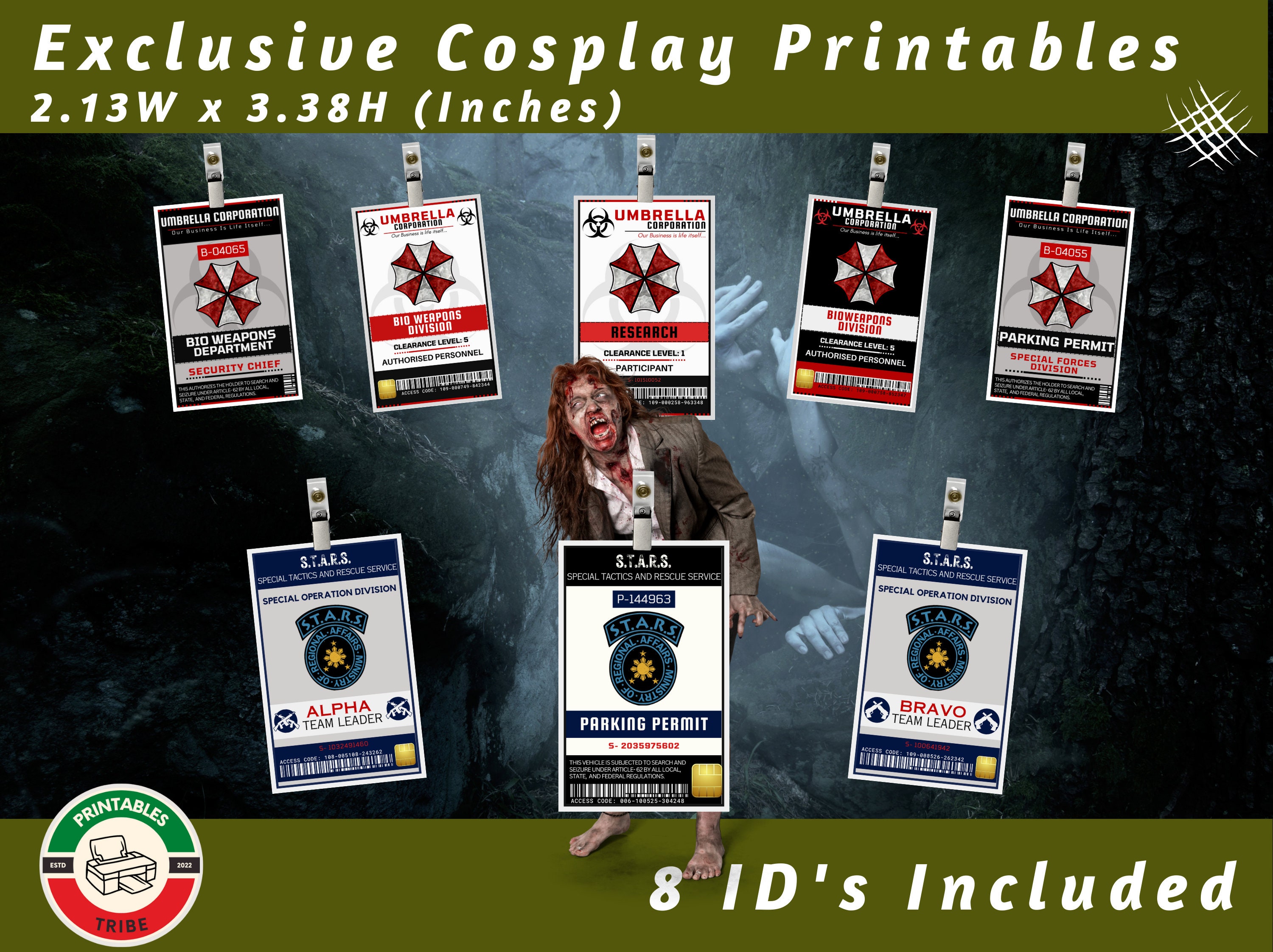 Printable Resident Evil ID Badges Umbrella Corp. Bioweapons Staff Id ...