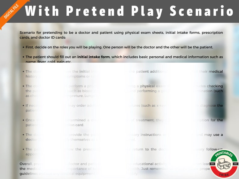 Doctor Pretend Play Kit Printable | Doctor ID Badge | School Age Games ...