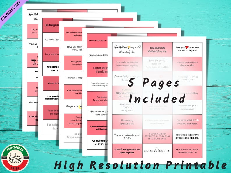 Romantic Love Notes Printable Mini Cards for Husband and Boyfriend ...