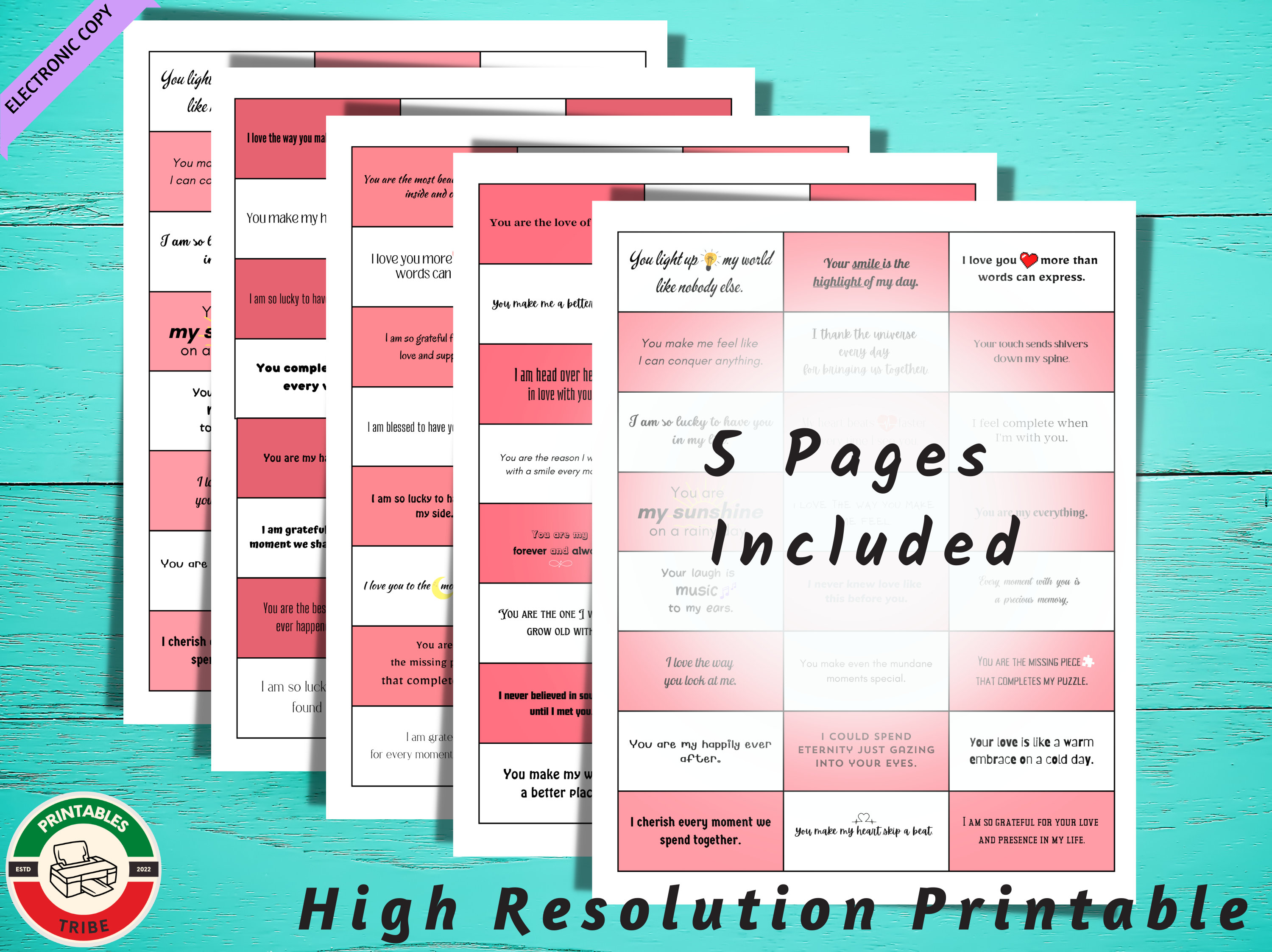 Romantic Love Notes Printable Mini Cards for Husband and Boyfriend ...