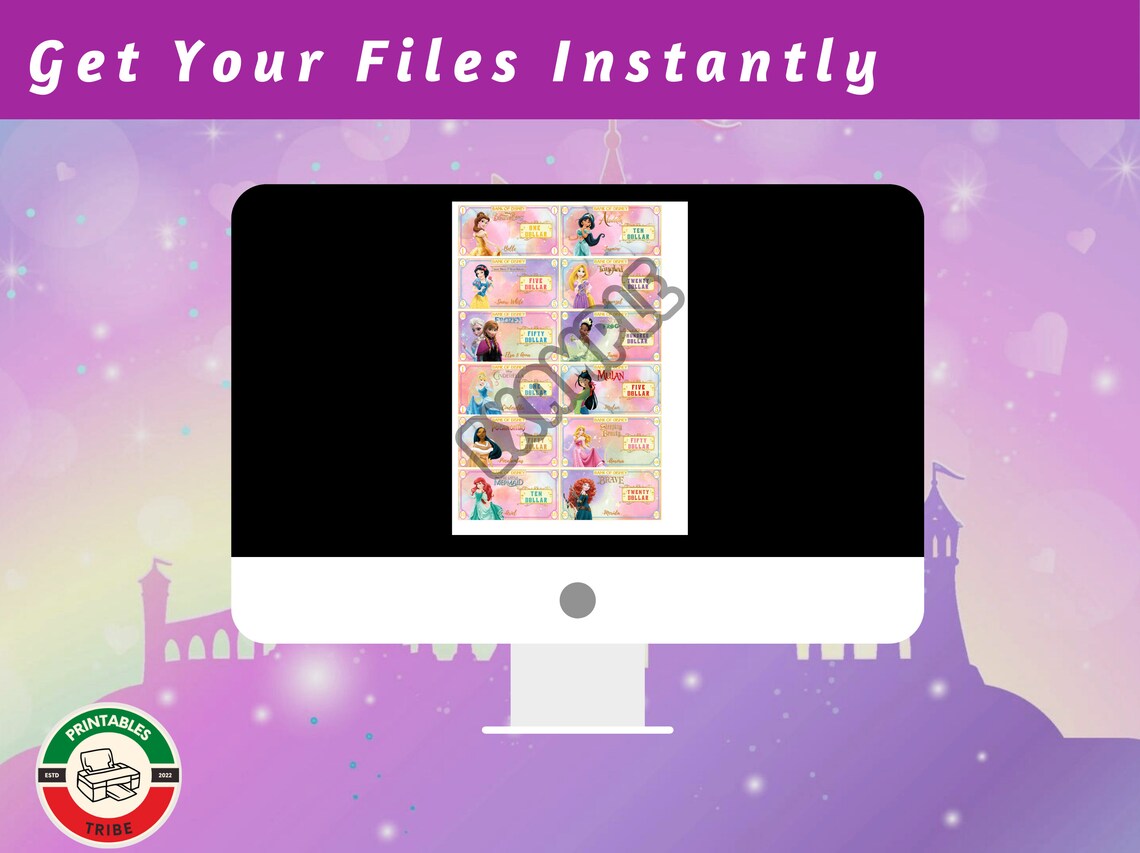 Princess Printable Play Money | Kids Play Money | Pretend Play ...