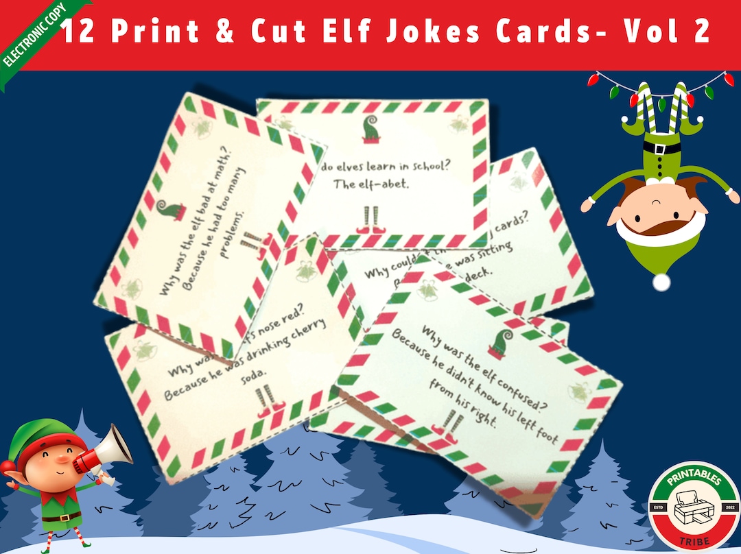 Elf Joke of the Day 12 Printables Vol 2 Christmas Printables Christmas ...