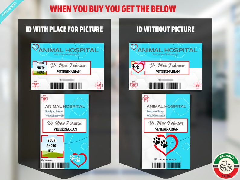 Veterinarian ID Badge | Animal Hospital Name Tag | Halloween Costume ...
