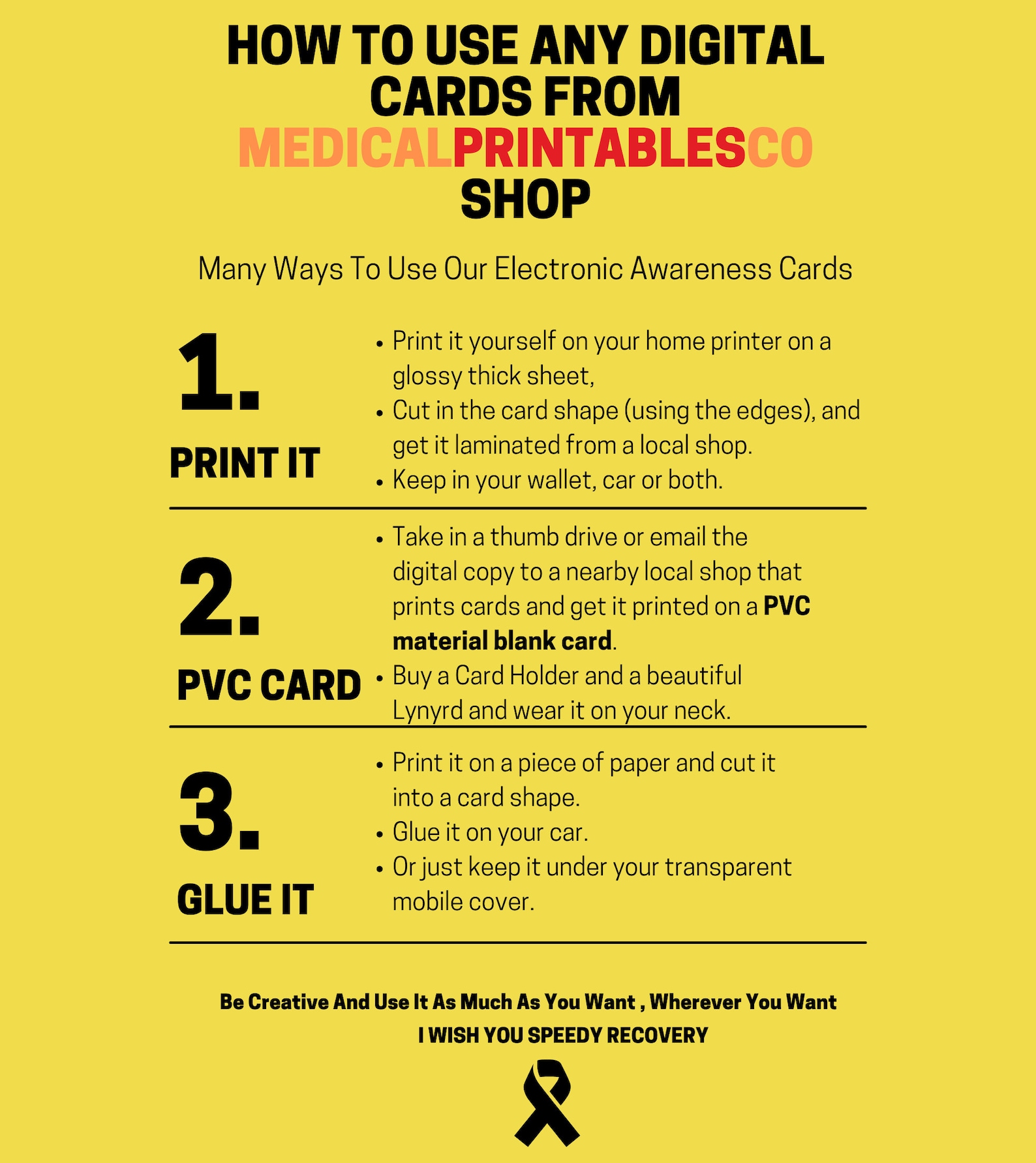 FND Awareness Emergency Medical ID Card Template - Disability Alert ...