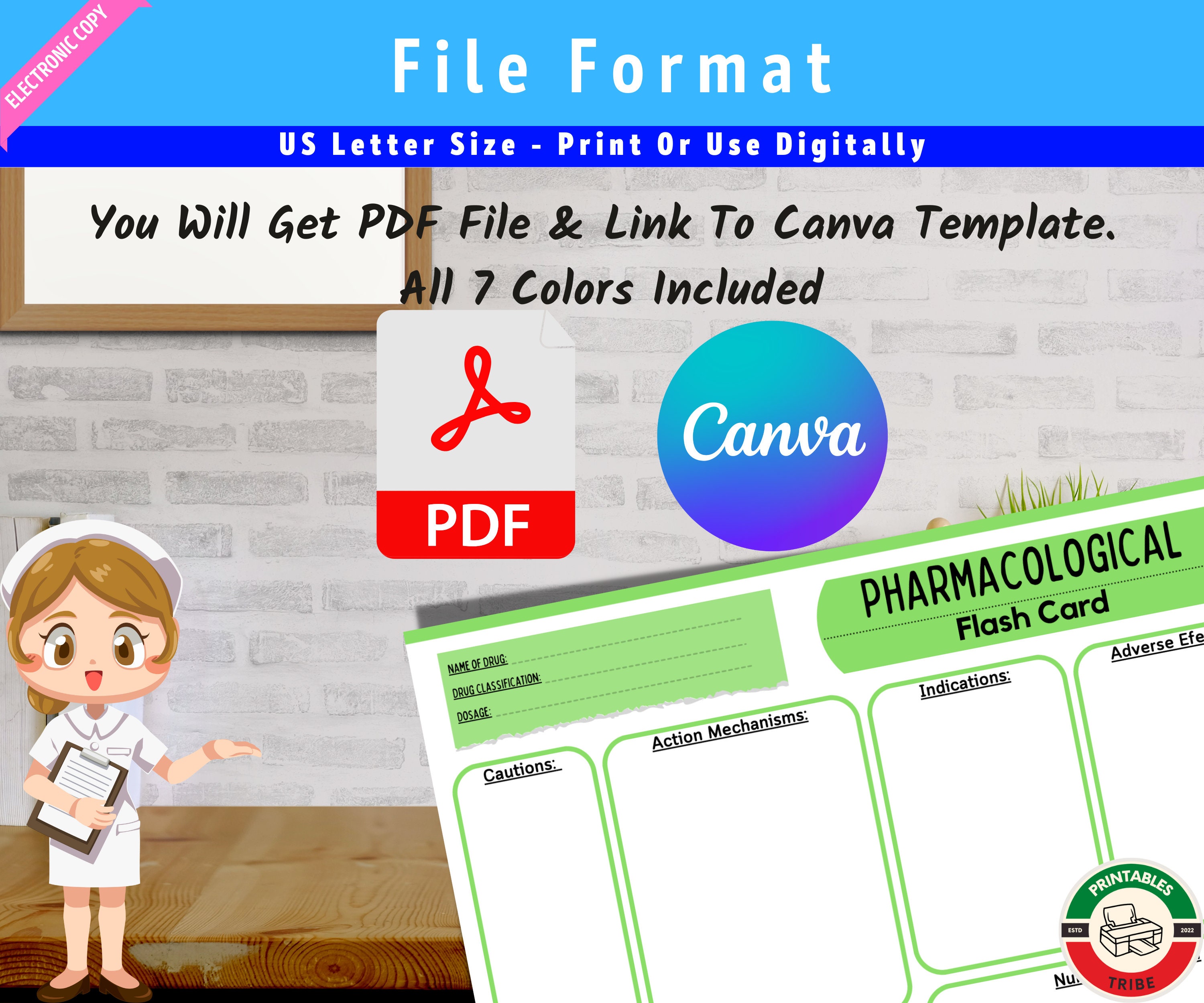 Editable Pharmacology Drug Card Template | Pharmacology Cards | Nursing ...