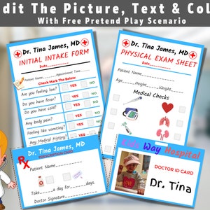Doctor Pretend Play Kit Printable | Doctor ID Badge | School Age Games ...