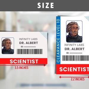 Personalised Scientist ID Badge, Pretend Play Editable Science Party ID ...