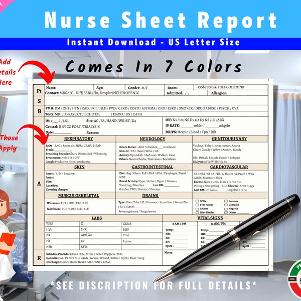 Labor Nurse Report Sheet Printable - Etsy