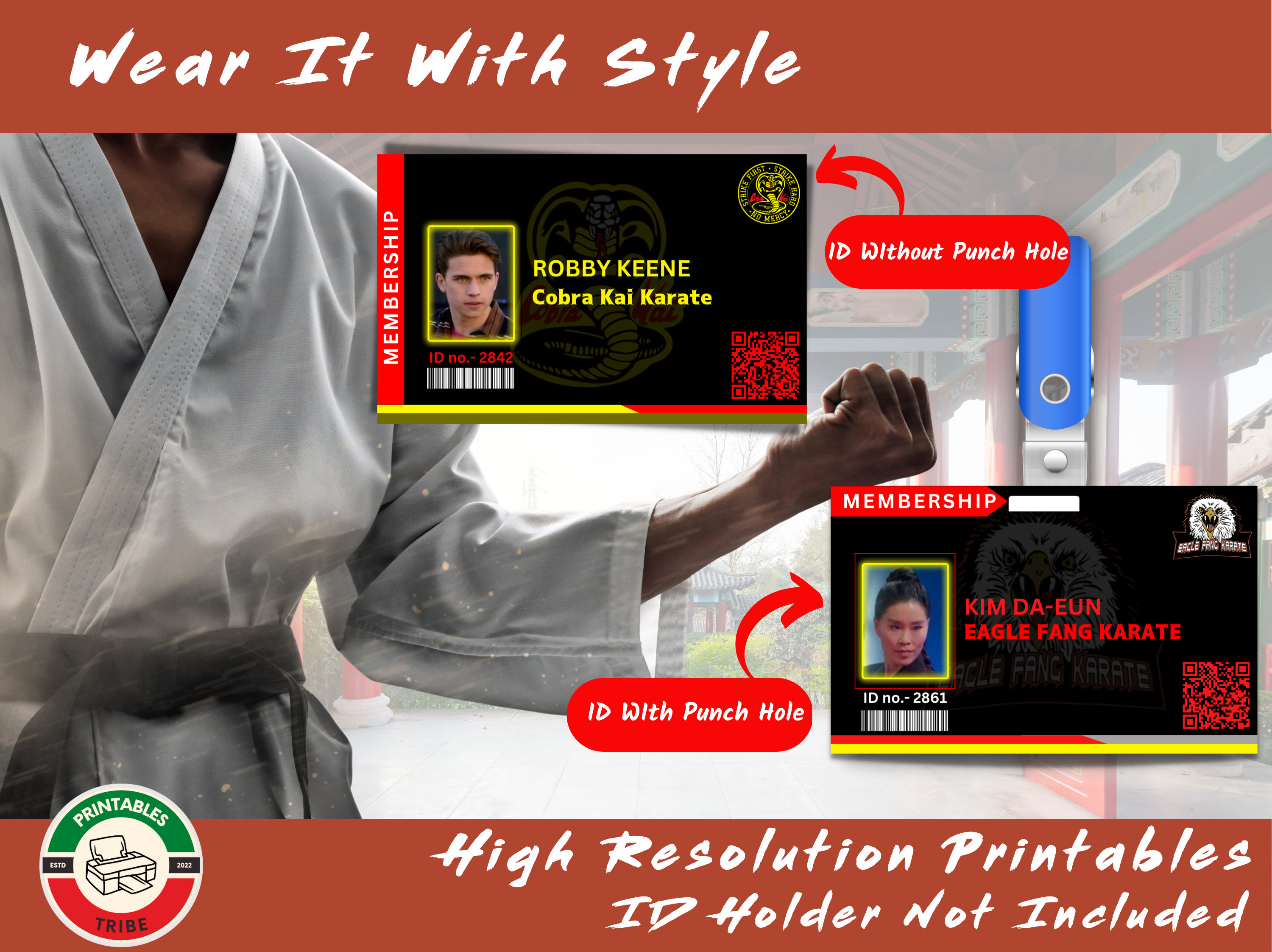 Cobra Kai ID Badges Set Printables | Eagle Fang & Miyagi Do Membership ...
