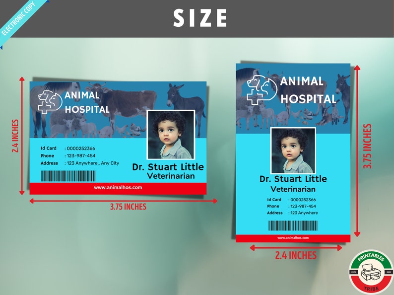 Veterinary Doctor ID Badge Animal Hospital Name Tag Halloween Costume ...