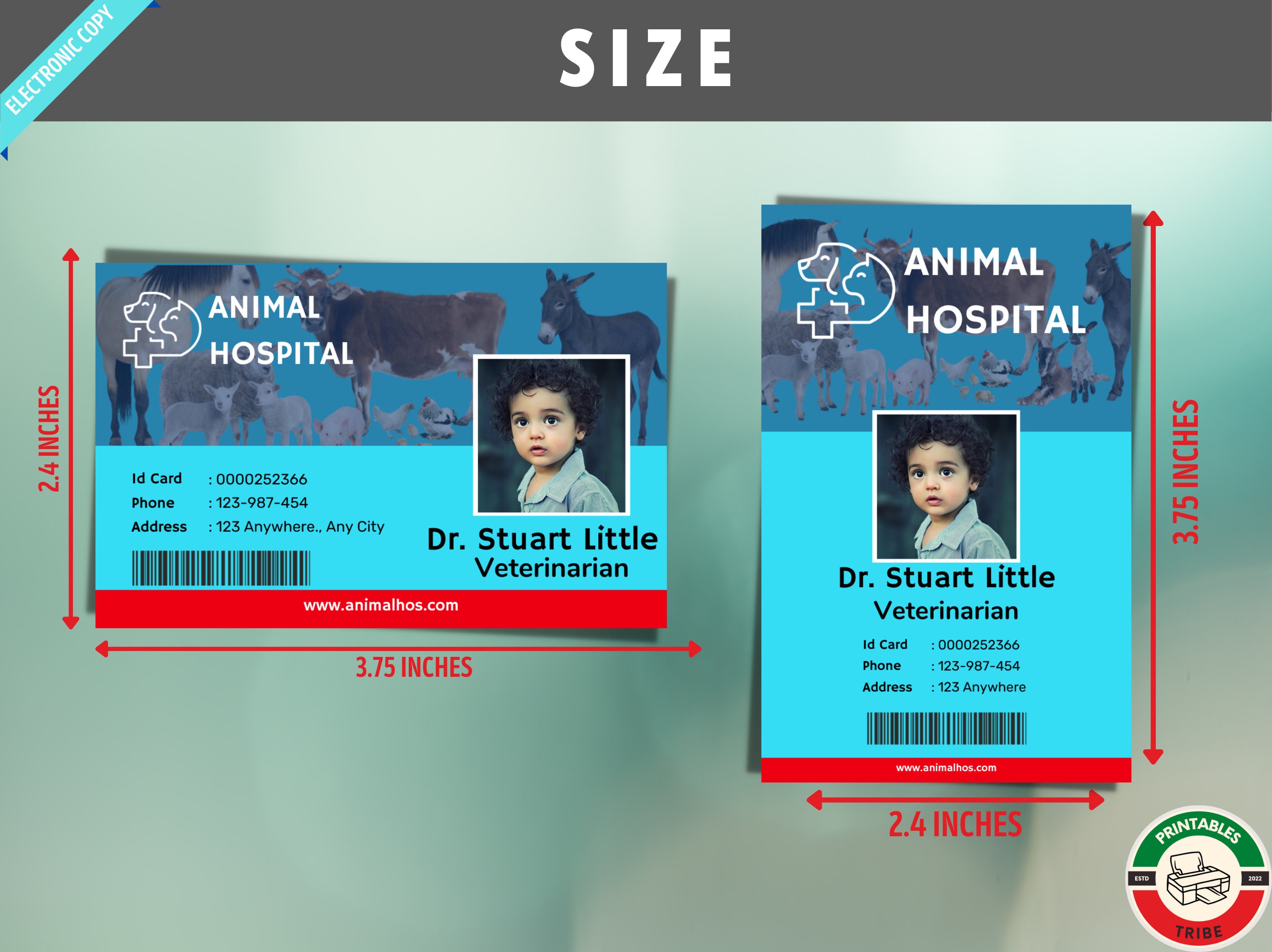 Veterinary Doctor ID Badge Animal Hospital Name Tag Halloween Costume ...