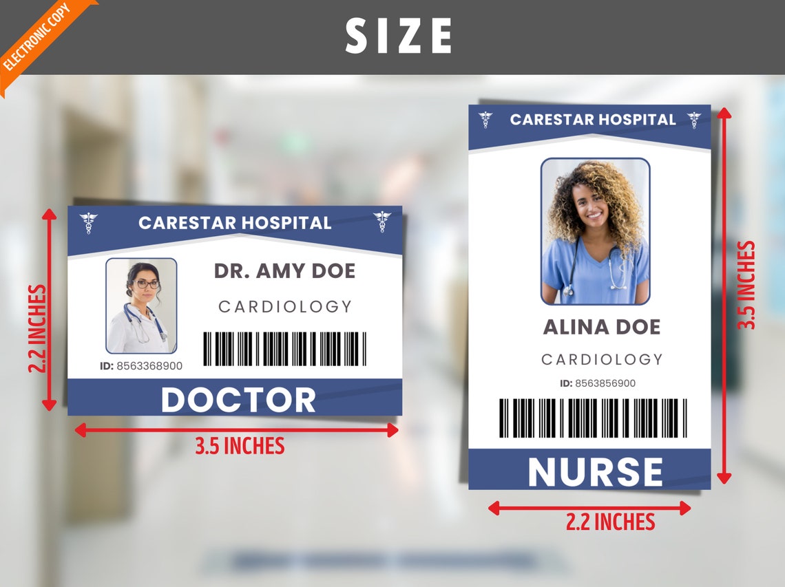 Doctor Nurse ID Badge, Editable Hospital Staff ID, Pretend Play ...