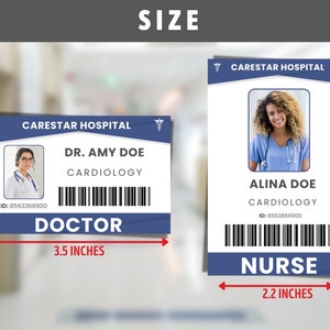 Doctor Nurse ID Badge, Editable Hospital Staff ID, Pretend Play ...