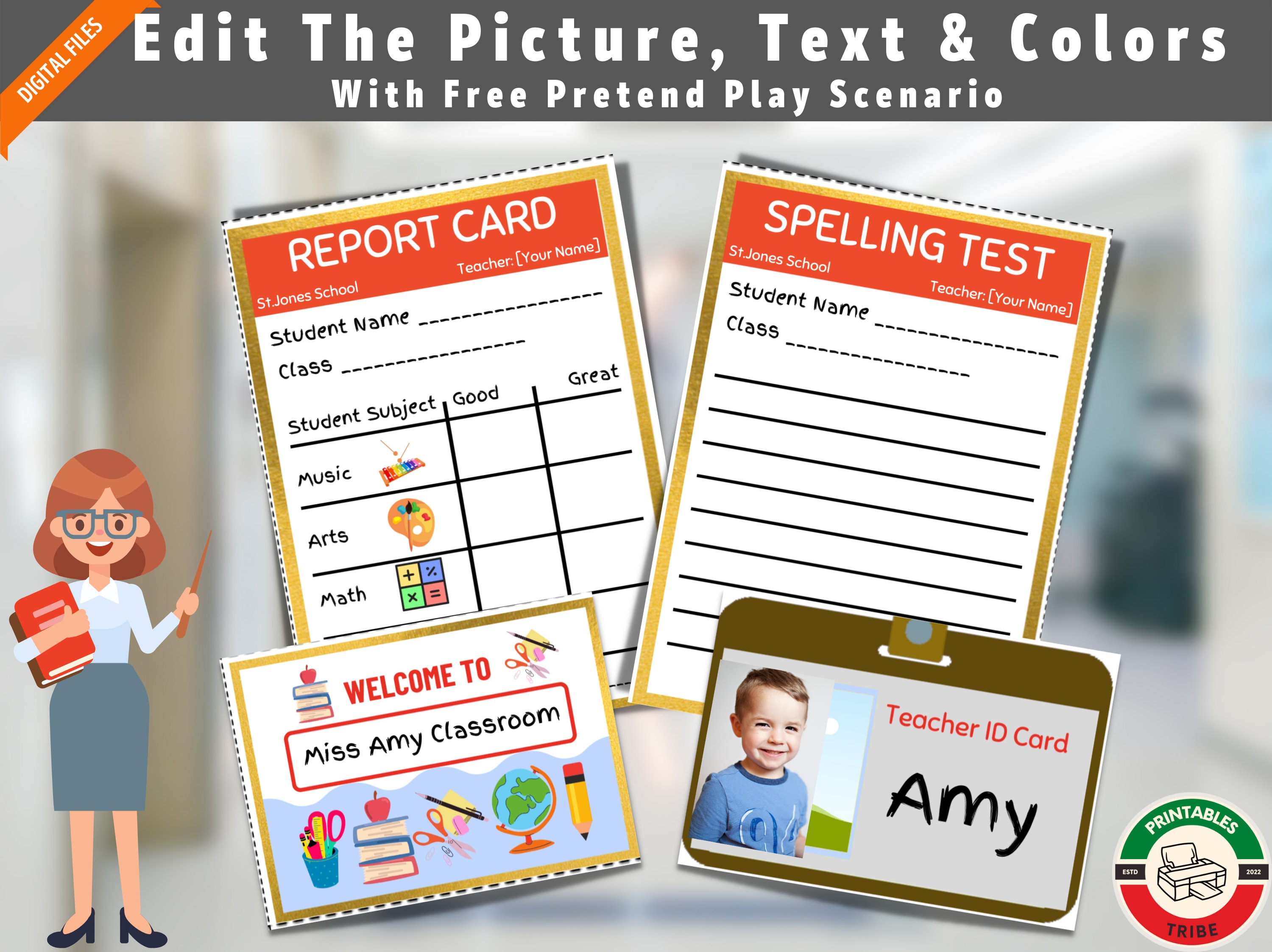 Teacher Pretend Play Kit for Imaginative Play for Kids Montessori Play ...