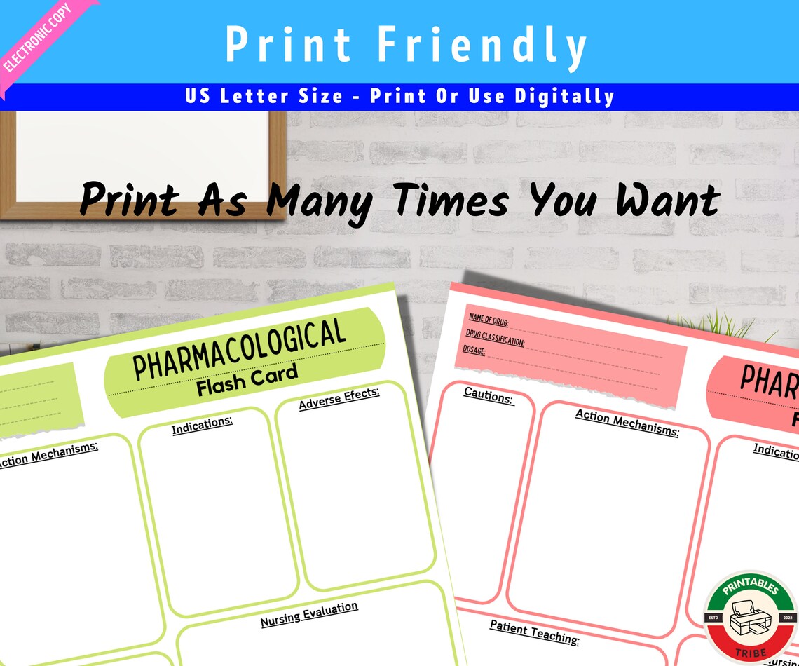 Editable Pharmacology Drug Card Template Pharmacology Cards - Etsy