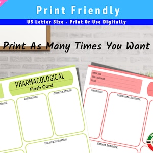 Editable Pharmacology Drug Card Template | Pharmacology Cards | Nursing ...