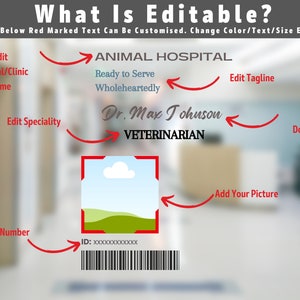 Veterinarian ID Badge | Animal Hospital Name Tag | Halloween Costume ...