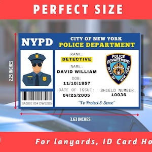 Police ID Badge | NYPD ID Card |first Responder| Policía Birthday Party ...