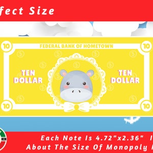 Printable Play Money for Kids Animal Play Money Pretend Money to Learn ...