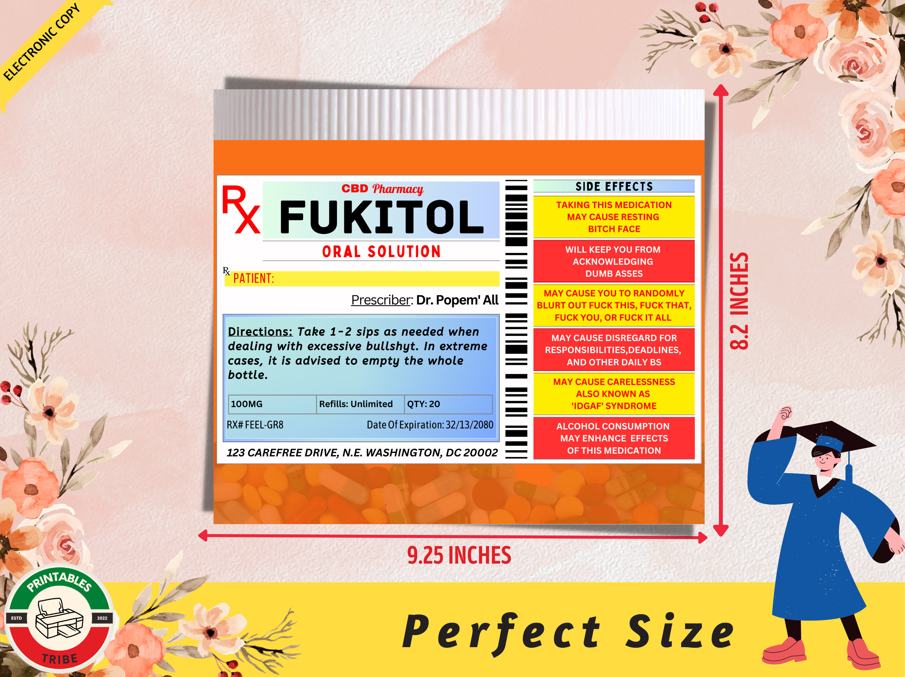 Fukitol Tumbler Template 20oz Skinny Tumbler Wrap prescription Tumbler ...