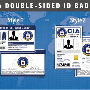 Printable Novelty CIA ID Badges | National Security Agency Cia Card ...