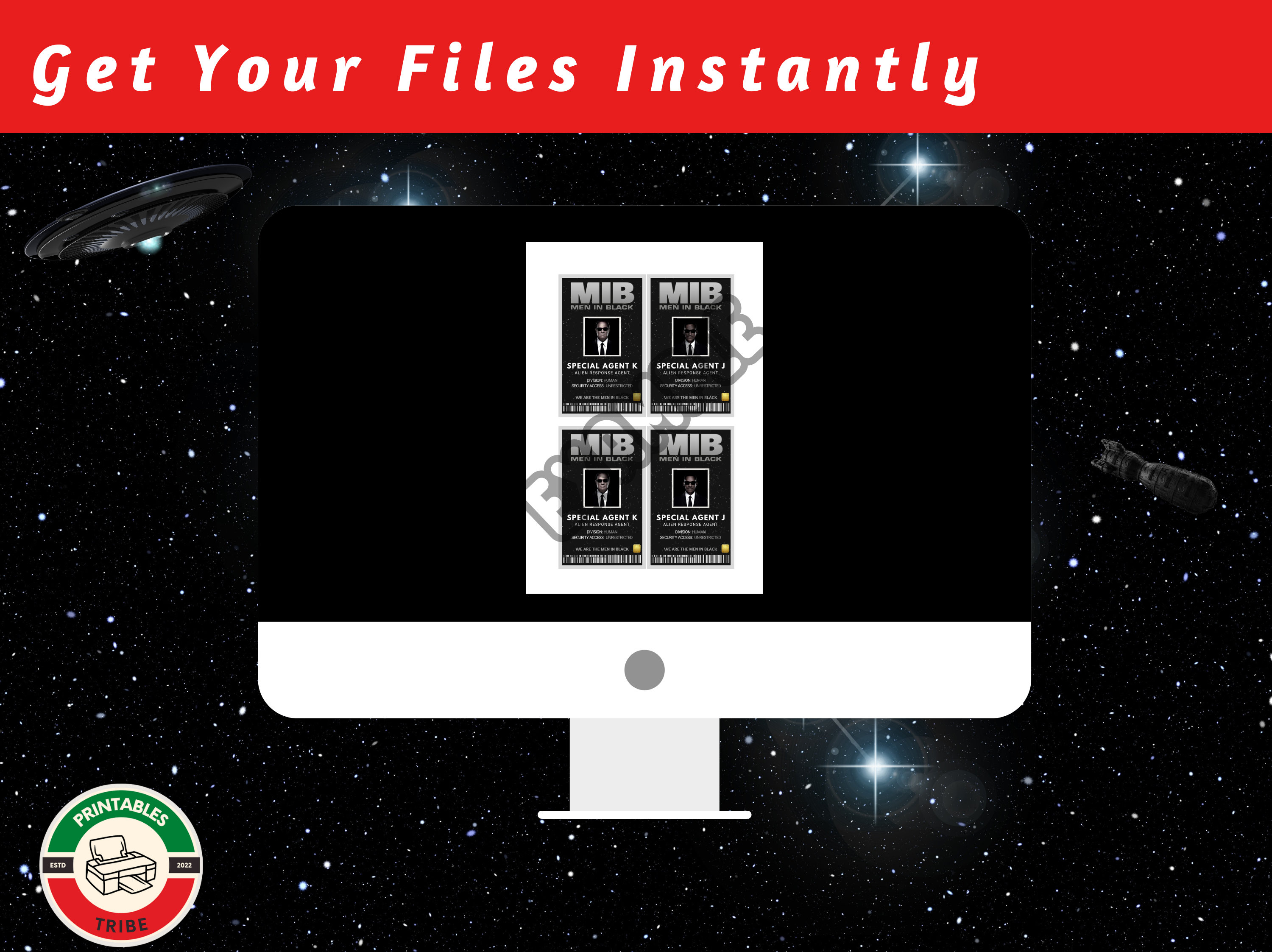 Men in Black Printable ID Badges | MIB Agent ID Badge | Office Parties ...