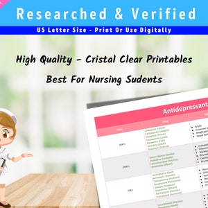 Antidepressants Cheat Sheet - Pharmacology Study Guide for Nursing ...