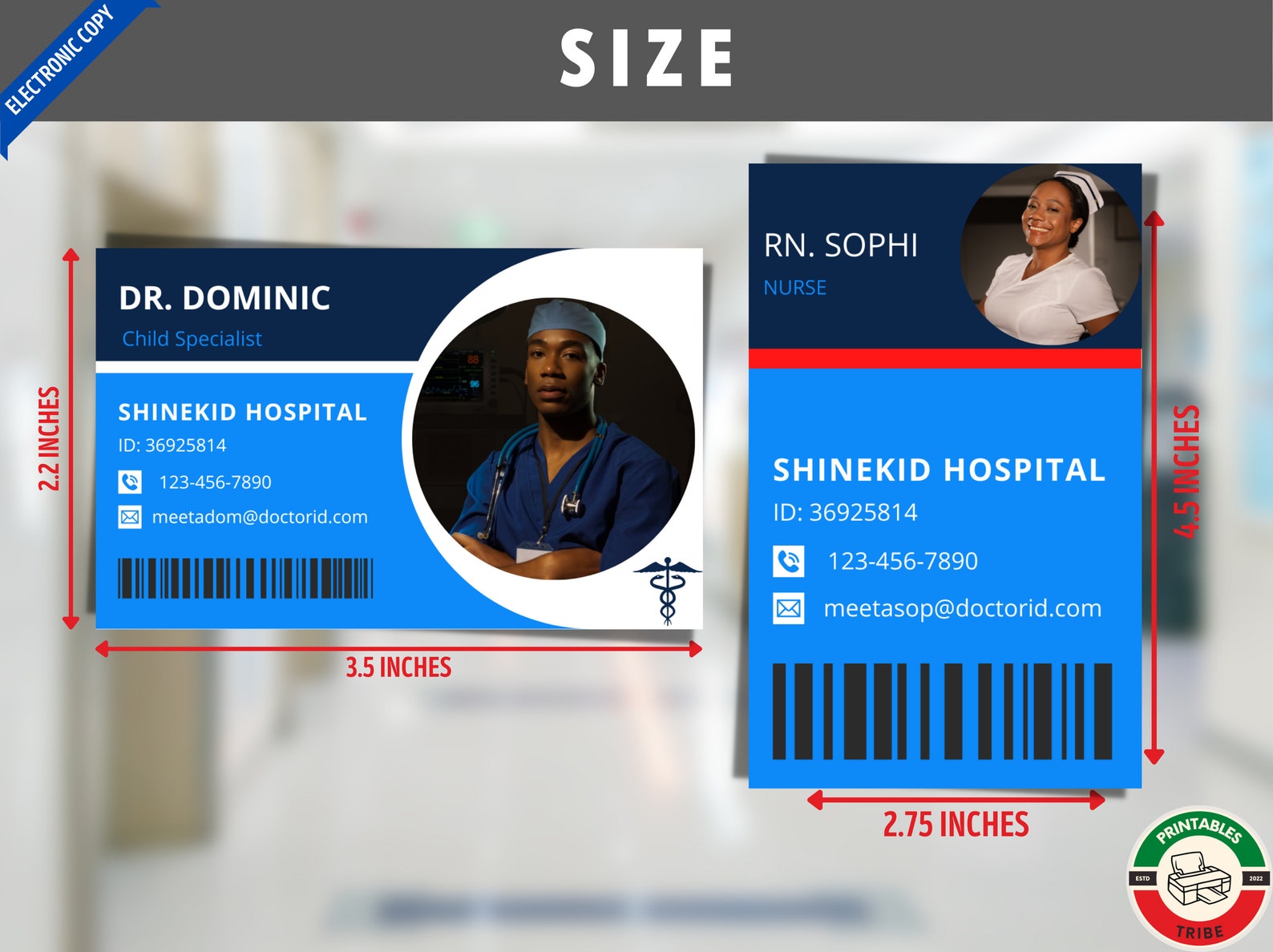 Doctor Nurse ID Card Badge, Fake Id Prop , Medical Party, Editable ...