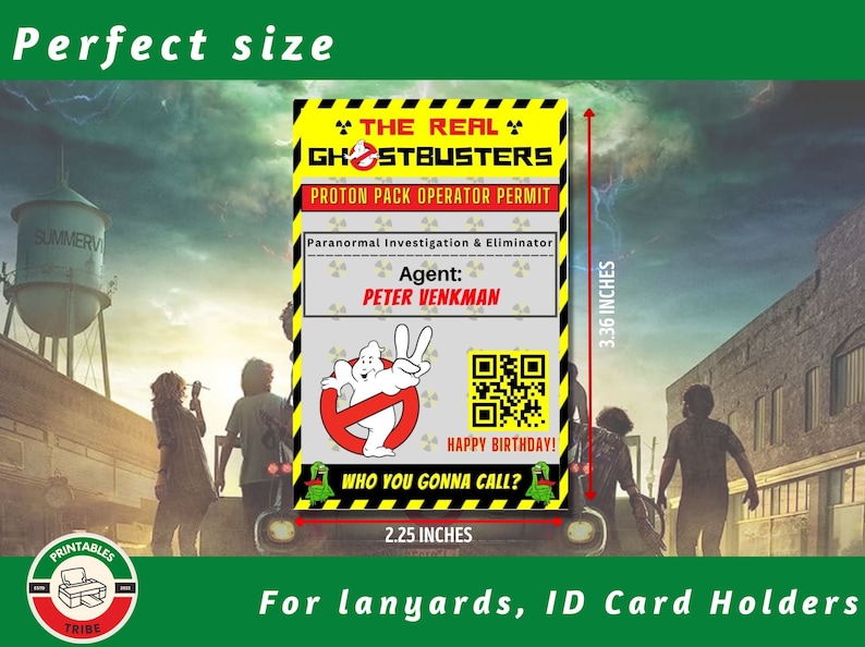 Ghostbusters ID Badge | Peter Venkman Prop Replica (canva Edit) - Etsy
