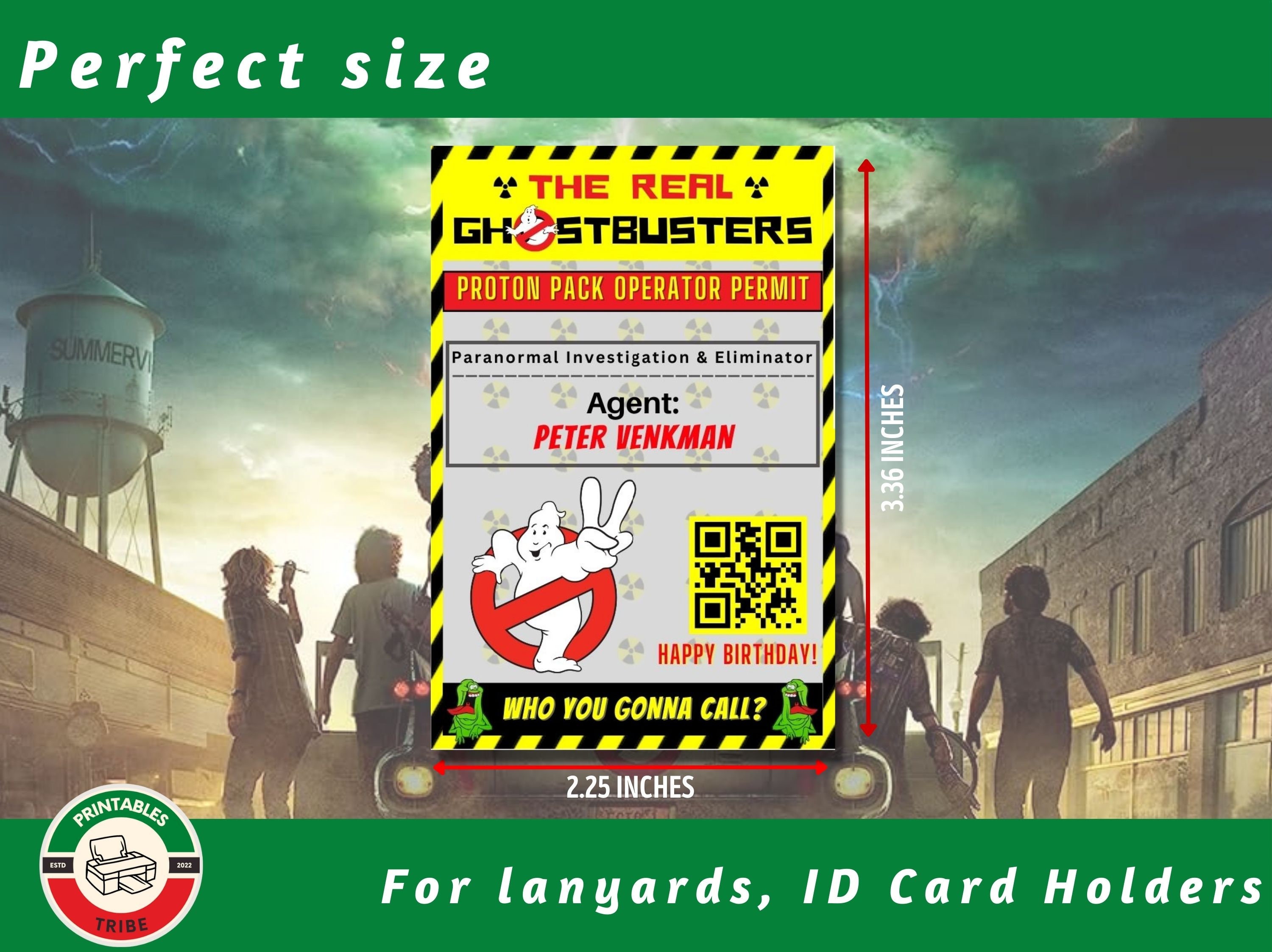 Ghostbusters ID Badge | Peter Venkman Prop Replica (canva Edit) - Etsy