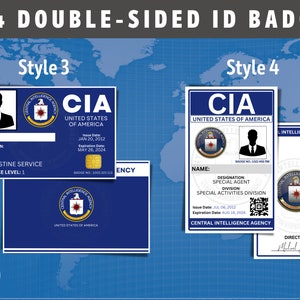 Printable Novelty CIA ID Badges | National Security Agency Cia Card | Pretend Play | Cosplay ...