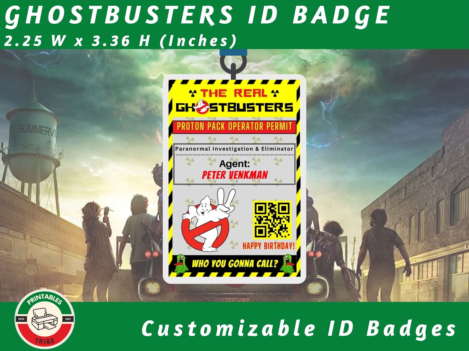 Ghostbusters ID Badge | Peter Venkman Prop Replica (canva Edit) - Etsy