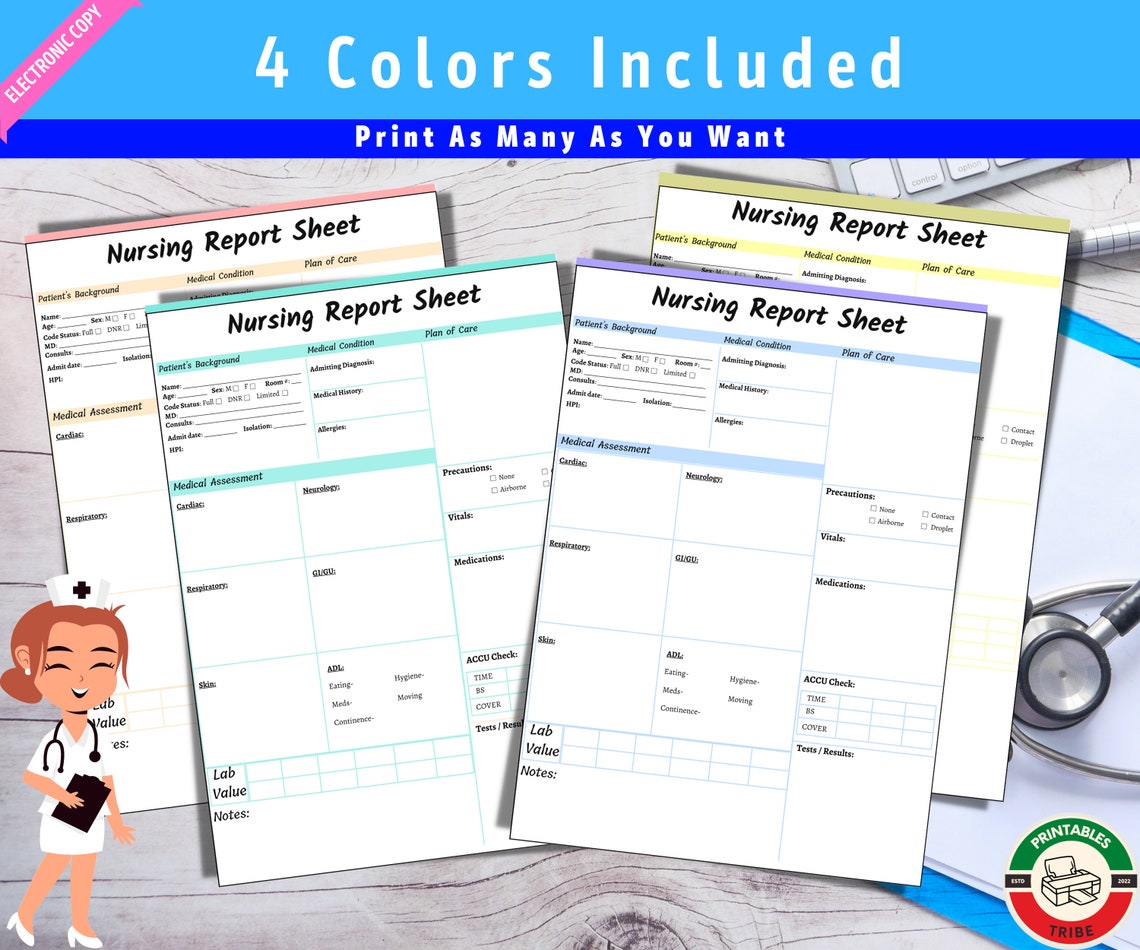 Nursing Brain Sheet Patient Reporting Handoff Report for Hospitals ...