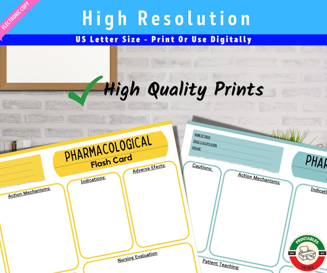 Editable Pharmacology Drug Card Template Pharmacology Cards - Etsy