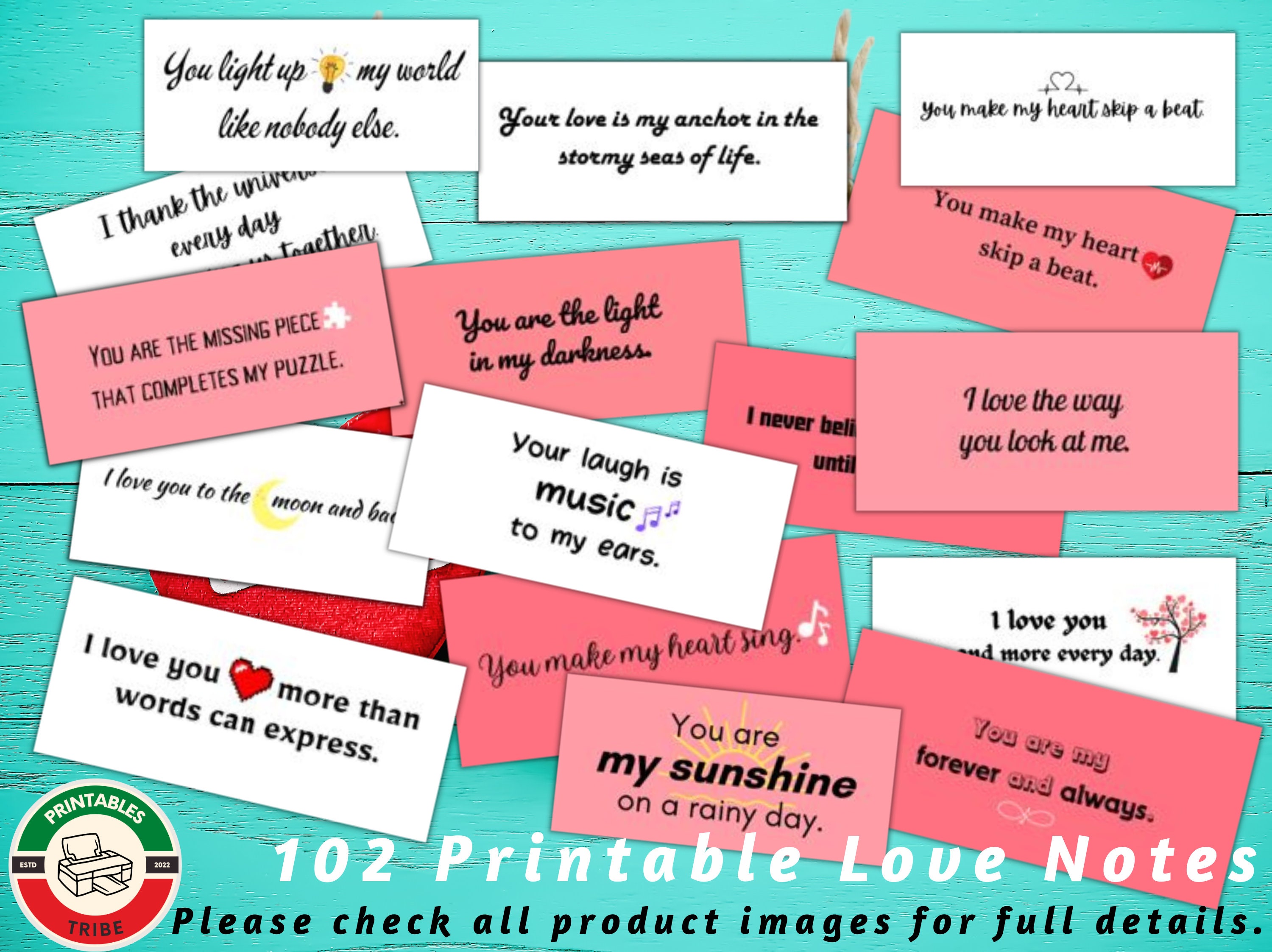 Romantic Love Notes Printable Mini Cards for Husband and Boyfriend ...