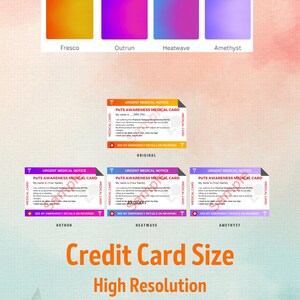 Pots Syndrome Awareness Medical Alert ID Card Template - Invisible ...