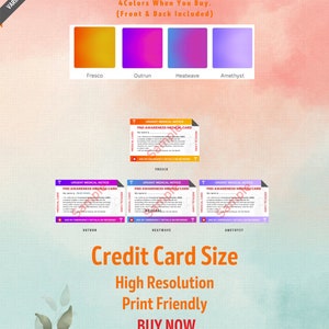 FND Awareness Emergency Medical ID Card Template - Disability Alert ...