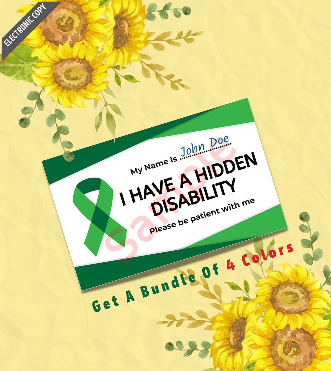 Hidden Disability Card - Invisible Disability Awareness Medical Alert ...