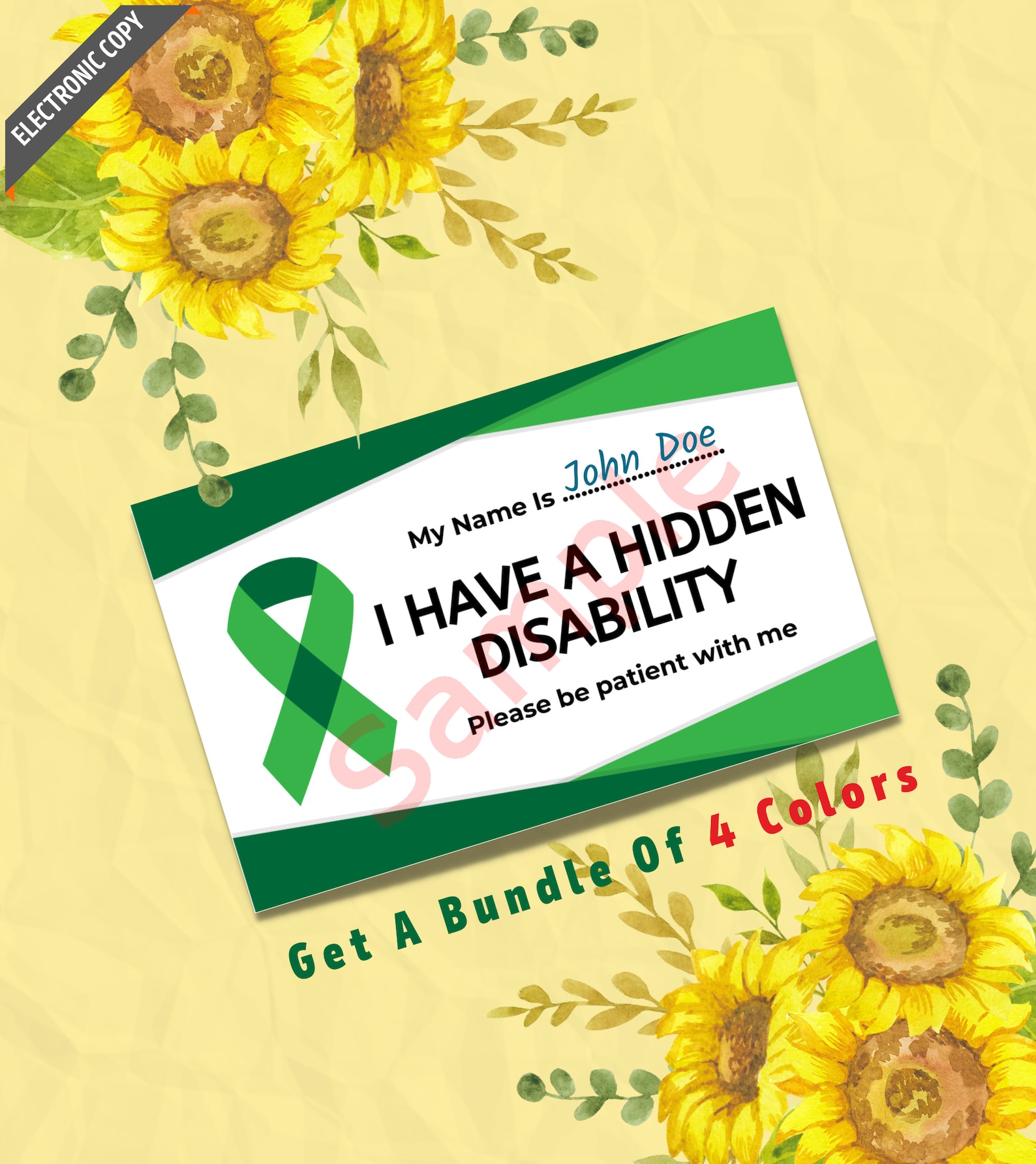 Hidden Disability Card - Invisible Disability Awareness Medical Alert ...