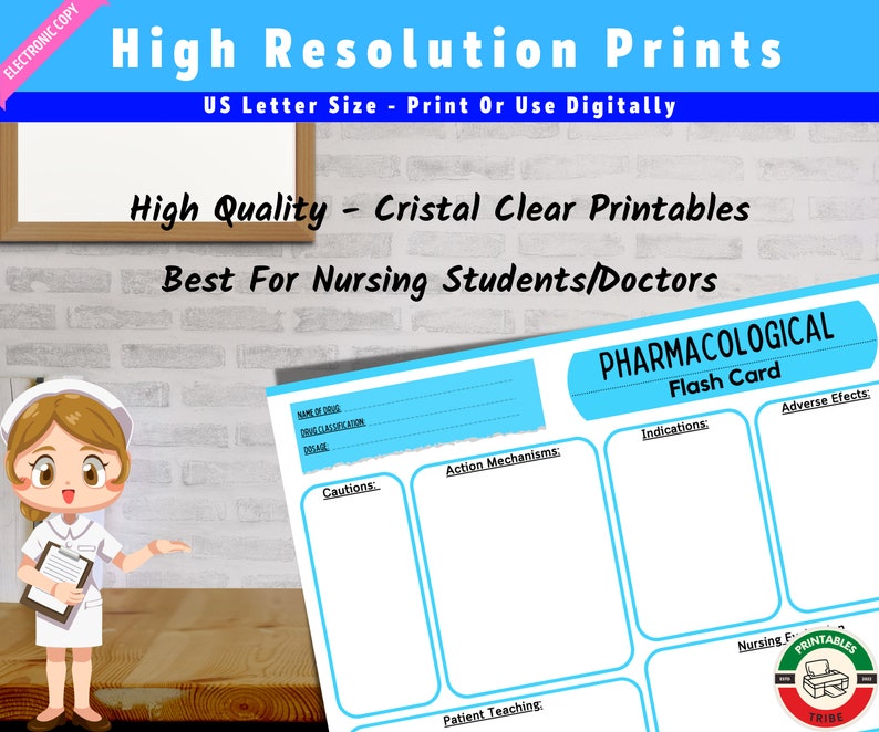 Editable Pharmacology Drug Card Template | Pharmacology Cards | Nursing ...
