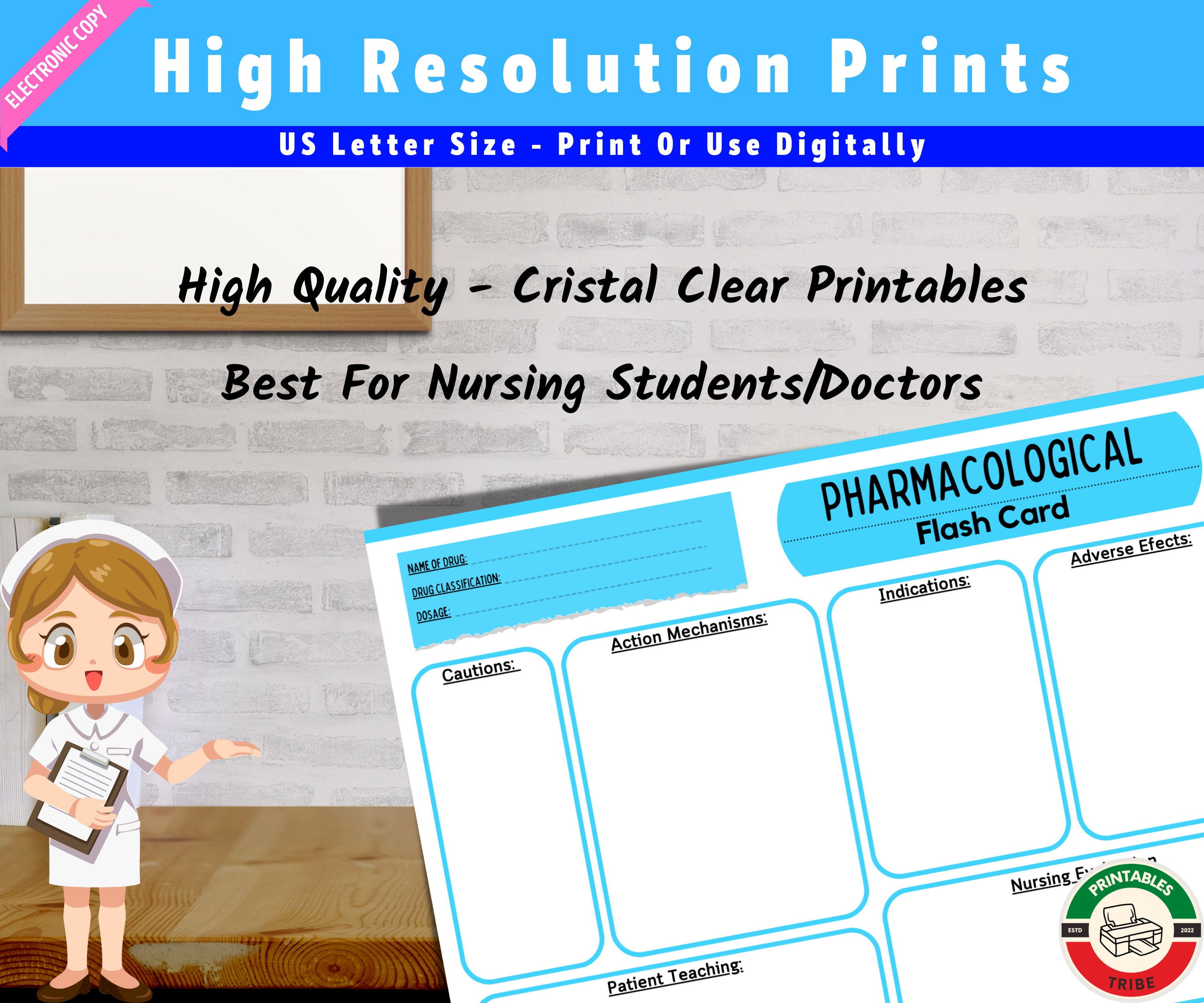 Editable Pharmacology Drug Card Template | Pharmacology Cards | Nursing ...