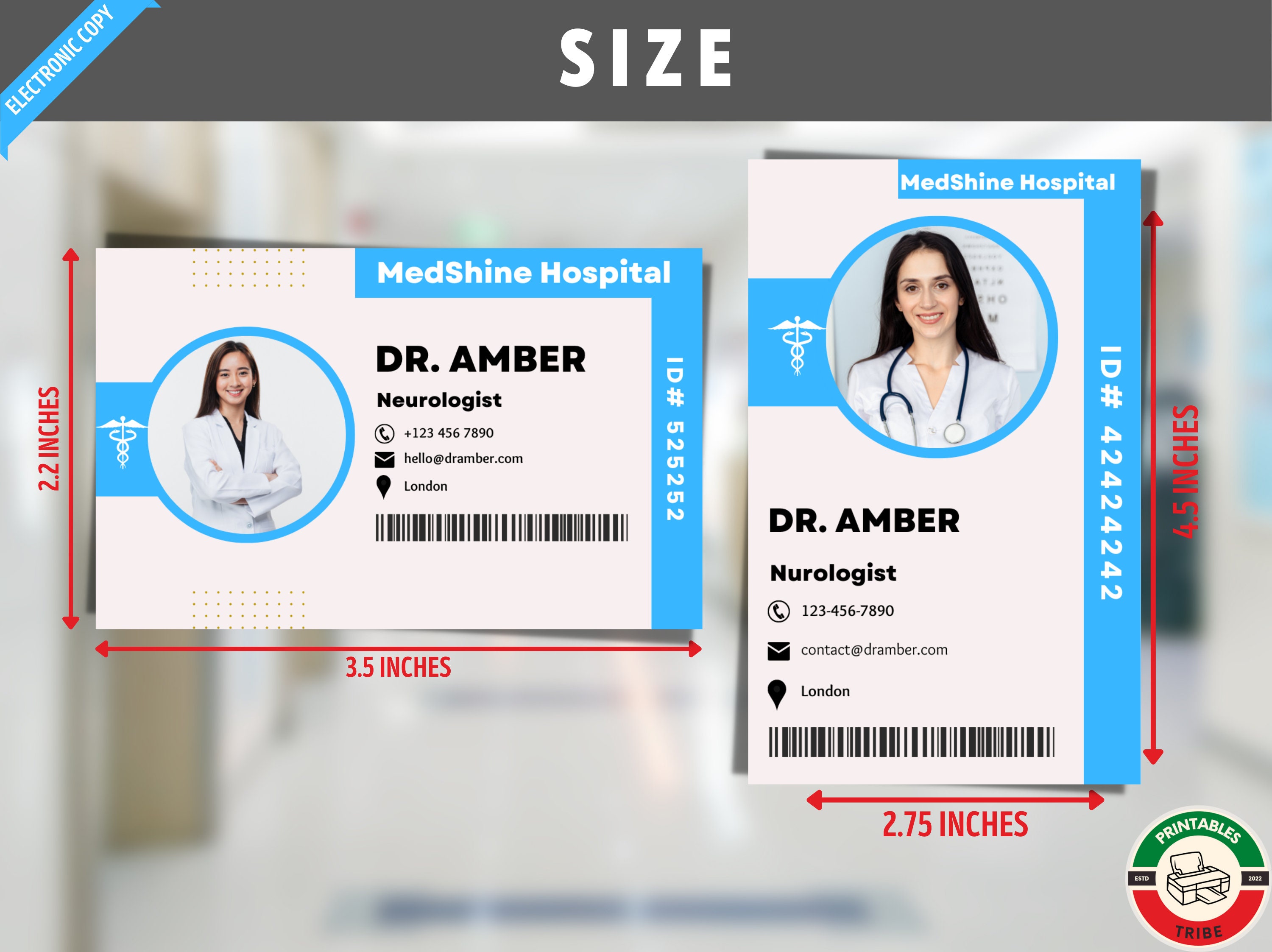 Doctor Nurse ID Badge V2, Pretend Play, Medical Party, Editable ...