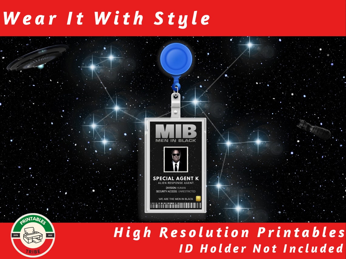 Men in Black Printable ID Badges | MIB Agent ID Badge | Office Parties ...