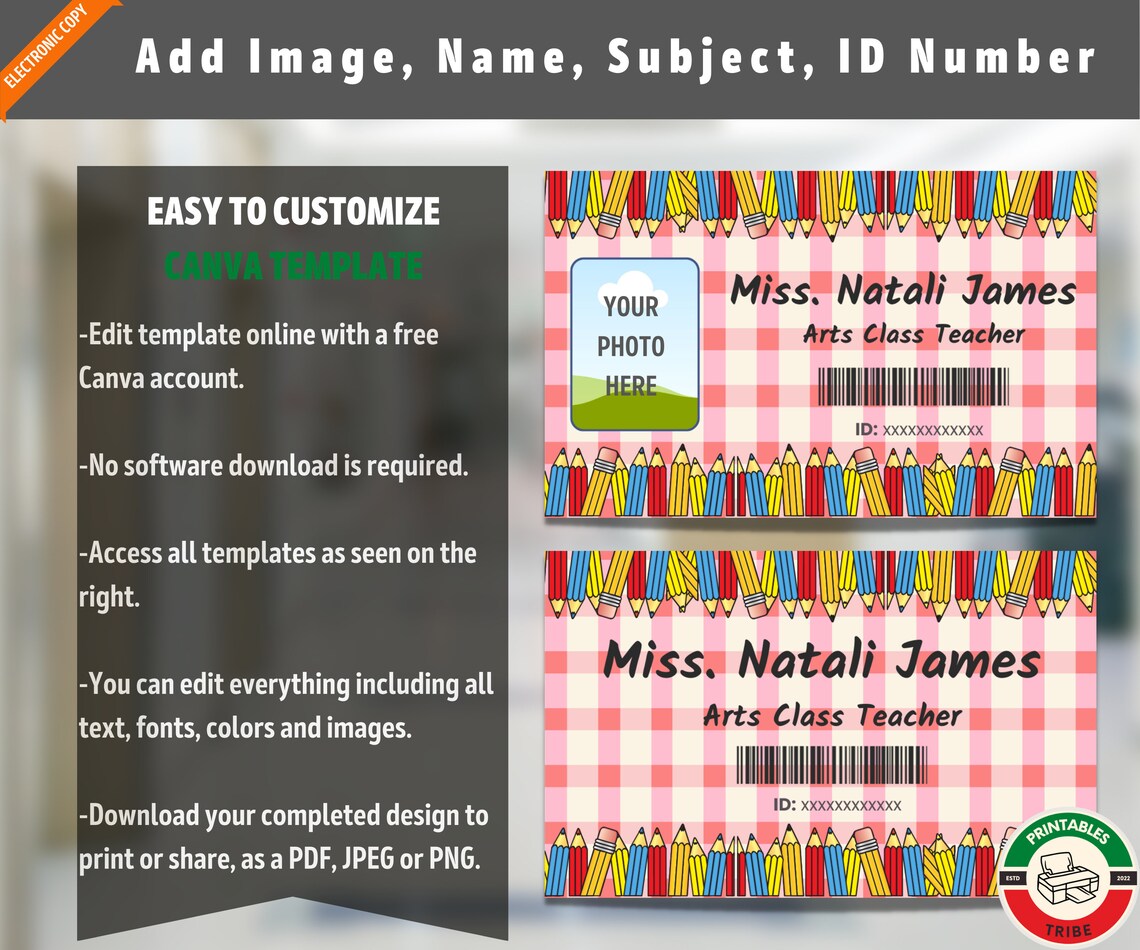 Teacher ID Badge, Editable Teacher ID, Pretend Play, School Activities ...