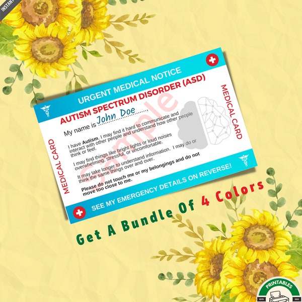 Autism Id Card Printable - Etsy