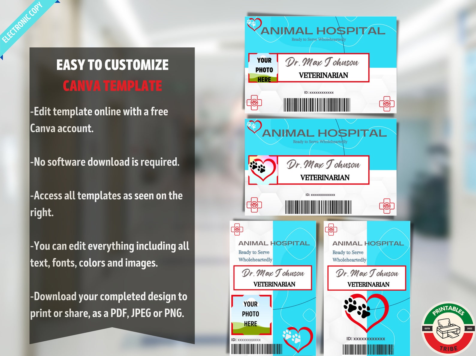 Veterinarian ID Badge | Animal Hospital Name Tag | Halloween Costume ...